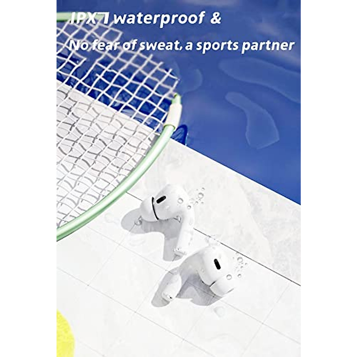 FASSME PRO Wireless EarbudsBluetooth V5.3Ear Buds 30H Playtime Stereo Sound in-Ear Bluetooth Headphones IPX7 Waterproof Touch Control Earphones with Charging Box for Sports Running，Home, Office