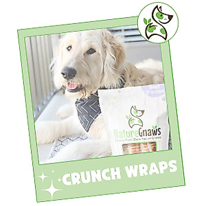 Nature Gnaws Beef Trachea Crunch Wraps for Dogs (3 Count) - Long Lasting Natural Beef Jerky Dog Chew Bones - Rawhide Free