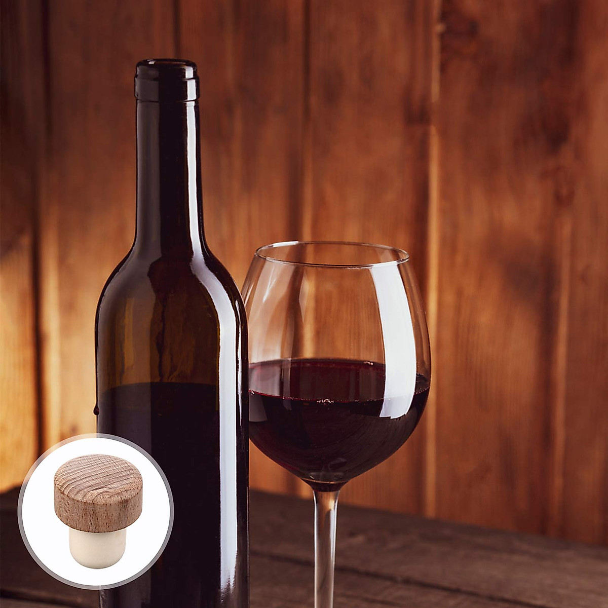 Wine Bottle Stopper 6 Pcs- Natural Soft Wooden Wine Stoppers for Wine Bottles- T Shaped Wine Corks Replacement Corks for Wine Beer Bottle, Glass Bottles, DIY Craft wine saver wine bottle stopper