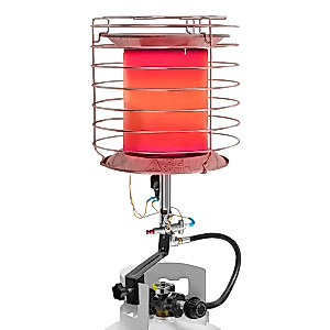 Toolsempire 35,000-42,000 BTU Outdoor Heater Propane, 360° Propane Tank Heater with Shut-off Valve, Tip-over Switch & Stainless Steel Reflector, Portable Propane Heater for Outside, Camping