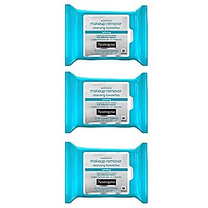 Neutrogena Makeup Remover Cleansing Towelettes, Daily Face Wipes to Remove Dirt, Oil, Makeup & Waterproof Mascara, 25 ct. (Pack of 3)