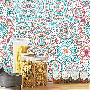 CiCiwind Peel and Stick Wallpaper Cute Contact Paper Colorful Wallpaper Fun Kitchen Contact Paper Decorative Self-Adhesive Wallpaper Removable Waterproof Easy to Clean Wall Covering 17.7''x78.7''