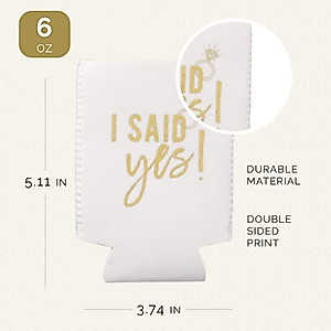 I Said Yes and That's What She Said Bachelorette Party Can Coolers, Set of 12 Beer Can Coolies, Perfect Bachelorette Party Decorations and Bridesmaid Gifts (Black)