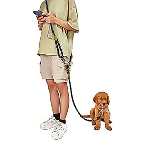 Hands Free Dog Leash 7.5ft Rope Crossbody Dog Leash Reflective for Large Medium Dogs Walking, Jogging and Running