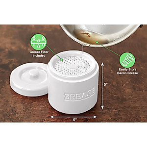 Fox Run 6238 Porcelain Grease Container, White
