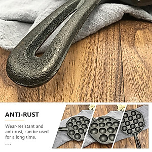 DOITOOL 2 Pcs Cast Iron Takoyaki Pan,12 Hole Heavy Duty Takoyaki Grill Pan,Non-Stick Takoyaki Maker Mold Skillet Baking Tray Octopus Meatball Maker