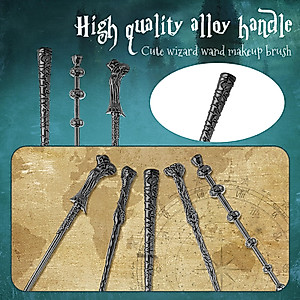 Wand Makeup Brushes Set, WeChip Make Up Brush Set Gifts for Women Girls 5pcs(Silver)