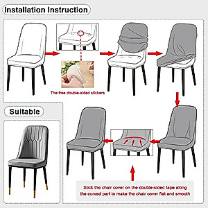 XGANGM Velvet Dining Chairs Slipcovers Without Arms Curved Back Dining Room Set of 4/6/2/1 Modern Nordic Accent Kitchen Dining Chairs Protectors Covers for Party Home,M,4PCS