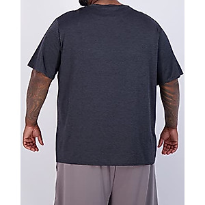 3 Pack: Men’s Big and Tall Tech Stretch Short Sleeve Crew Quick Dry Fit T-Shirt Wicking Active Athletic Gym Top Size Clothes Lounge Sleep Running Essentials Basketball Workout Tee- Set 9, 4XLT