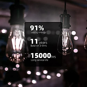 Lumiverse E26 led Bulb 60 watt dimmable Vintage LED Edison Bulbs 5.5W, 60W Equivalent,4000K Cool White, Antique Style ST19/ST58 LED Light Filament Bulbs, CRI 90+, E26 Base, 6 Packs