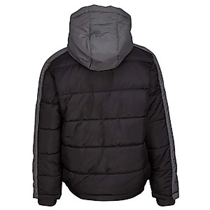 Jordan Boys Youth Jumpman Puffer Layered Look Zip Hoodie Jacket (Black (957917), Medium