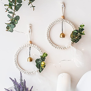 SUPHEEKY Boho Wall Hanging Wind Chimes,Wall Decor,Wall Hanging Bell Decor,Hanging Bell for Door,Farmhouse Wall Decor,Handmade Decorations for Living Room Bedroom Garden Wedding