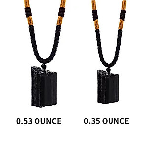 CIFIBIFUN Black Tourmaline Necklace Crystal Pillar Pendant ，Original Natural Stone Metaphysically Psychic Large Protection (1.1)