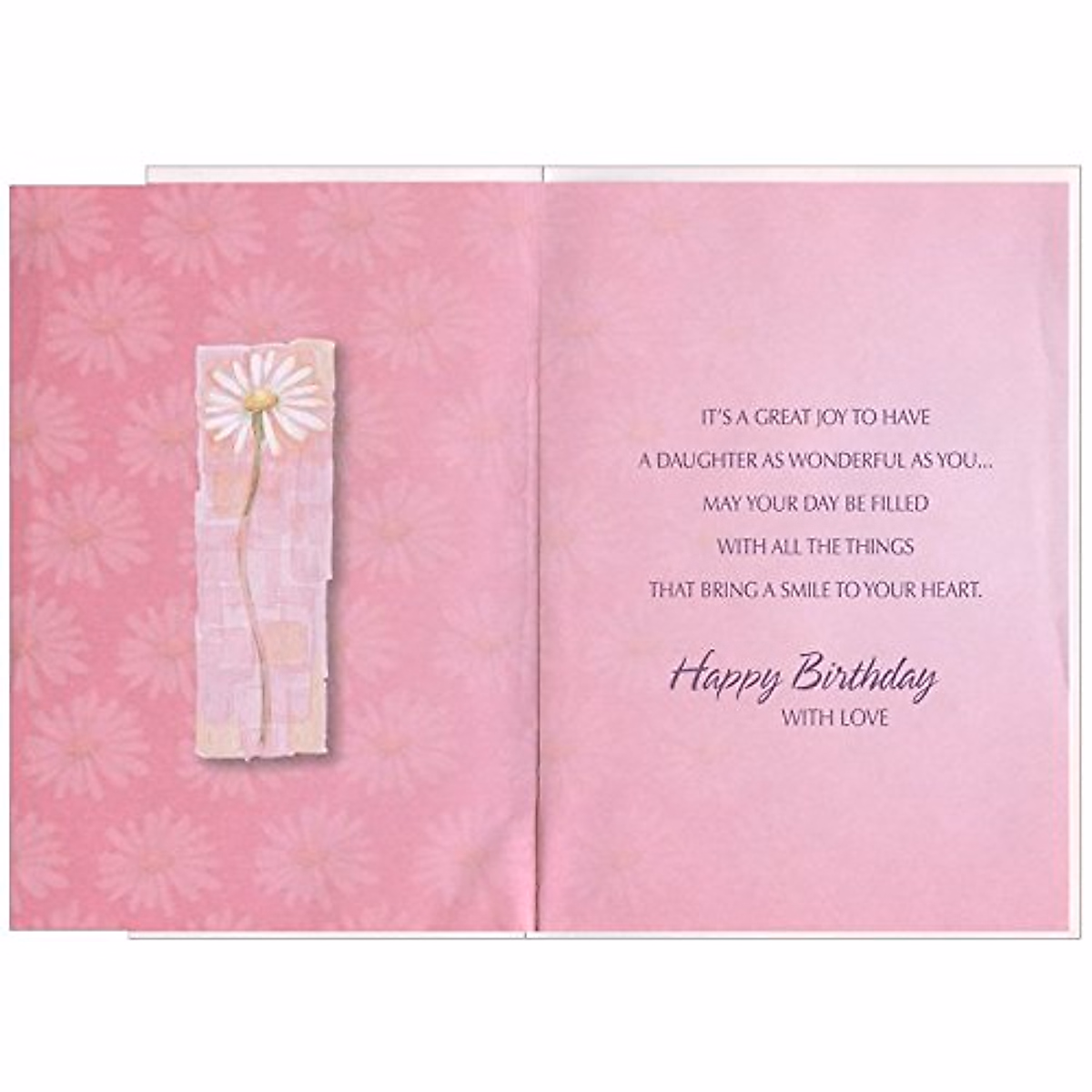 Tall Daisy with Glitter in White Frame Die Cut: Daughter - Designer Greetings Birthday Card
