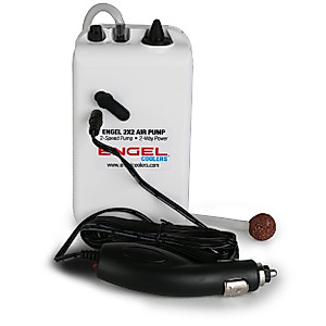 Engel 30qt Live Bait Cooler Box with 2nd Gen 2-Speed Aerator Pump - Portable Fishing Station & Minnow Bucket for Shrimp & Other Live Fish with Aerator - ENGLBC30-N in Orange High-Visibility