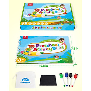 Coogam Pencil Control Tracing Workbook, Learn to Write Alphabet ABC Letters Numbers Handwriting Book Fine Motor Montessori Educational Toy Gift for Preschool Kids