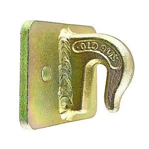 Robbor Grab Hook 5/16 in Bolt-on Grab Hook Grade 70 Forged Steel Tow Hook Work Well for Tractor Bucket, RV, UTV,Truck with Backer Plate and Hardware -2 PK