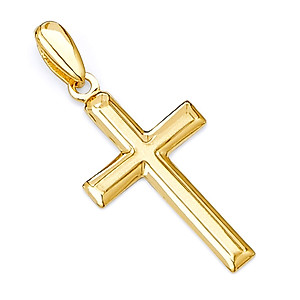 14k REAL Yellow Gold Latin Design Religious Cross Charm Pendant