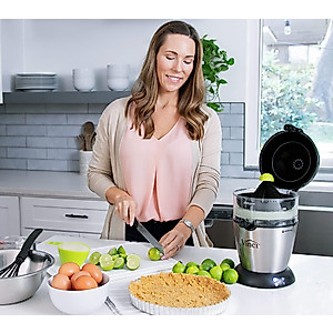 Vinci Hands-Free Patented Electric Citrus Juicer 1-Button Easy Press Lemon Lime Orange Grapefruit Juice Squeezer Easy to Clean Juicer Machine, Black/Stainless Steel