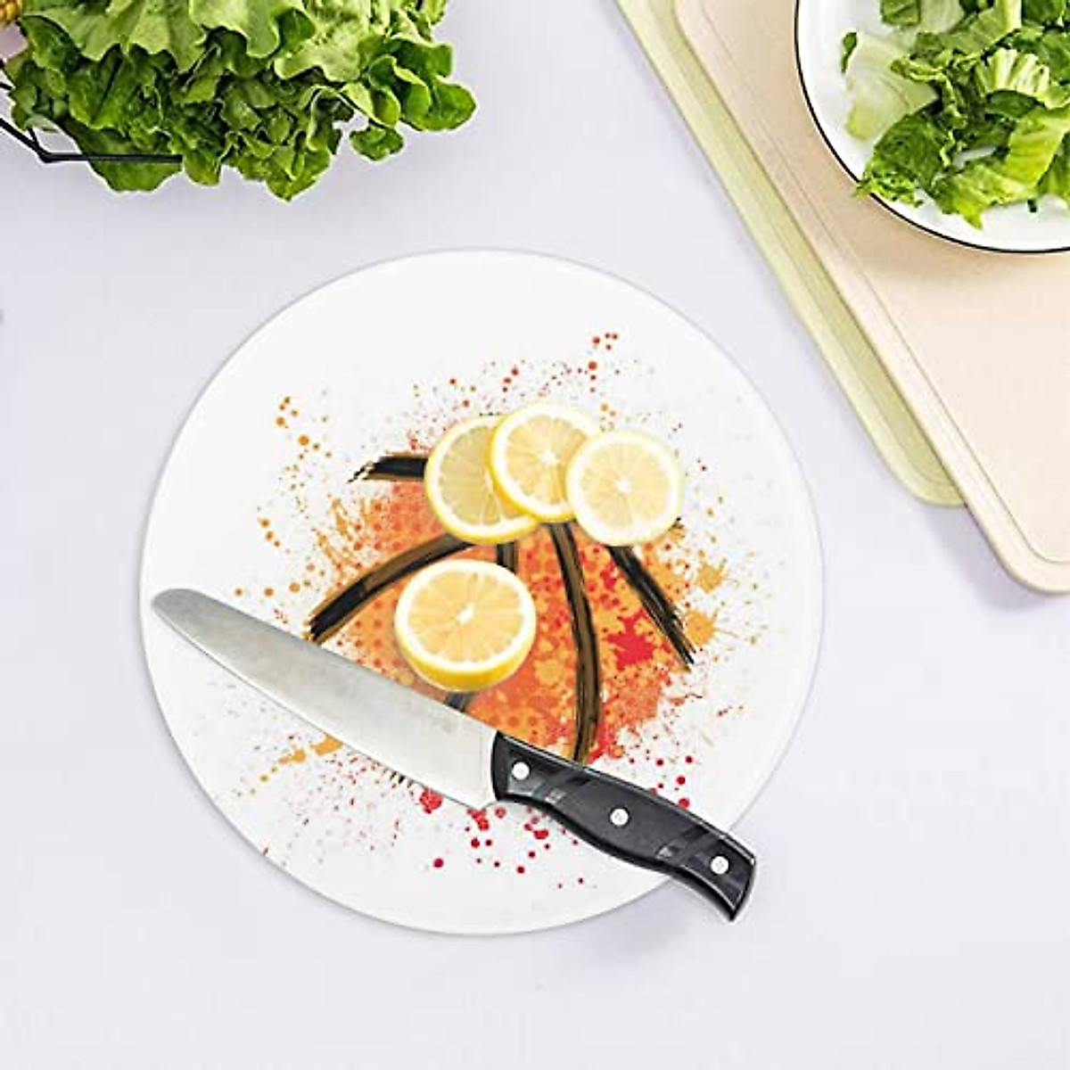 Basketball Cutting Board Tempered Glass Chopping Board for Kitchen Hotel