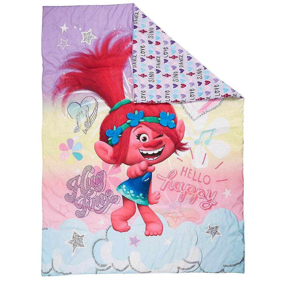 Trolls Hug Time 4-Piece Toddler Bedding Set, Pink, Toddler