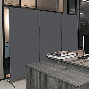 JVVMNJLK Indoor Room Divider,Portable Office Divider,Convenient Movable(3-Panel),Folding Partition Privacy Screen for Bedroom,Dining Room, Study,102" W x 19.7" D x 71.3" H,Dark Gray