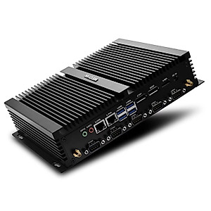 Fanless Mini Desktop PC, Core i7-8550U, Fanless PC Windows 11, 16GB DDR4 RAM 1TB SSD Triple Display HDMI, DP, EDP, Dual Gigabit Ethernet, 4USB2.0, 4USB3.0, 6RS232 COM, LPT port, Dual Band WiFi, BT4.2