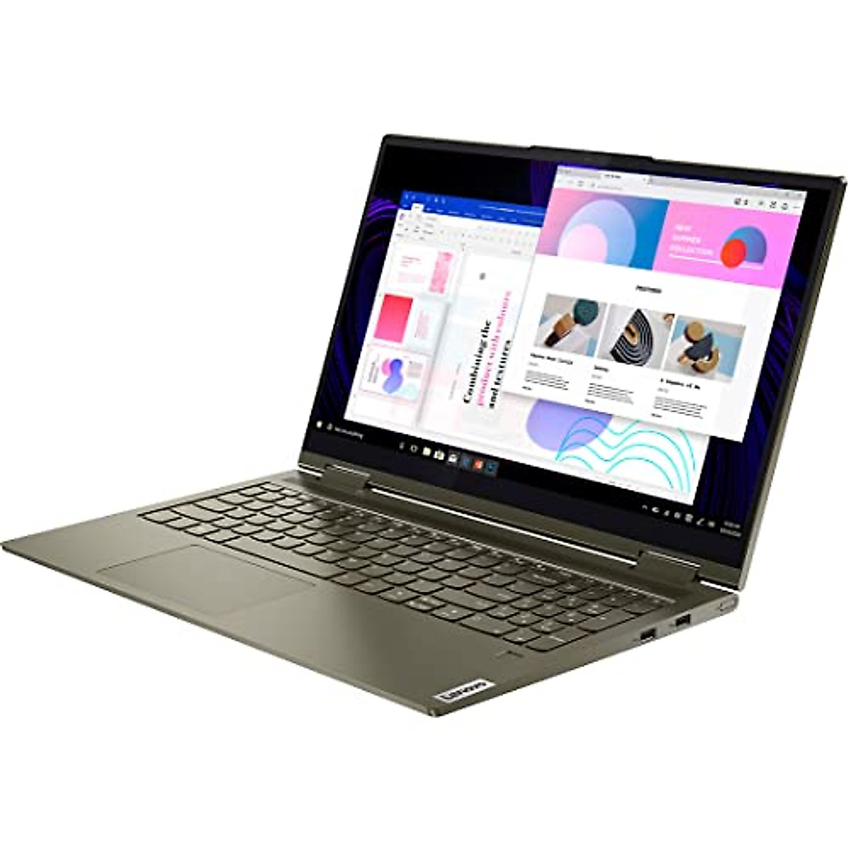 Lenovo 2022 Yoga 7i 2-in-1 360° 15.6" Touch Screen Laptop, Intel Evo Platform Core i7 1165G7, 12GB RAM, 1TB PCIe SSD, Intel Iris Xe Graphics, Backlit Keyboard, Win 11, Dark Moss, 32GB USB Card