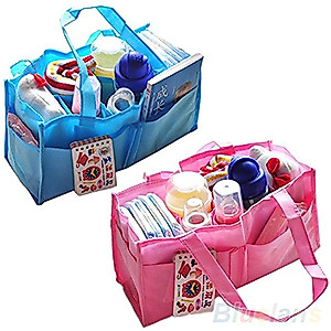 Unisex Baby Diaper Bag Nappy Mother Portable Travel Handbag Bottle Holder Organizer Bag (Pink)