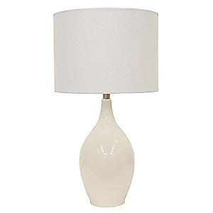 Decor Therapy TL15460 Annabelle Ceramic Table Lamp, High Gloss White