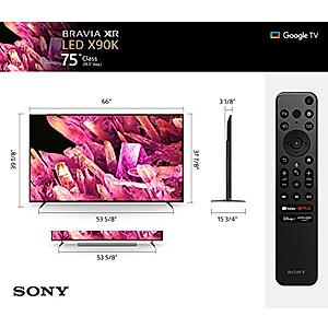 Sony 75 Inch 4K Ultra HD TV X90K Series: BRAVIA XR Full Array LED Smart Google TV with Dolby Vision HDR and Exclusive Features for The Playstation® 5 XR75X90K- 2022 Model (Renewed)