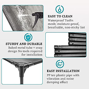 NBVAIGJ Elevated Dog Bed for Medium - Portable Raised Dog Bed Outdoor & Indoor 32x25x8in for Camping or Beach Washable Dog Bed,Durable Chew Proof Dog Hammock Bed with Breathable Mesh,Black