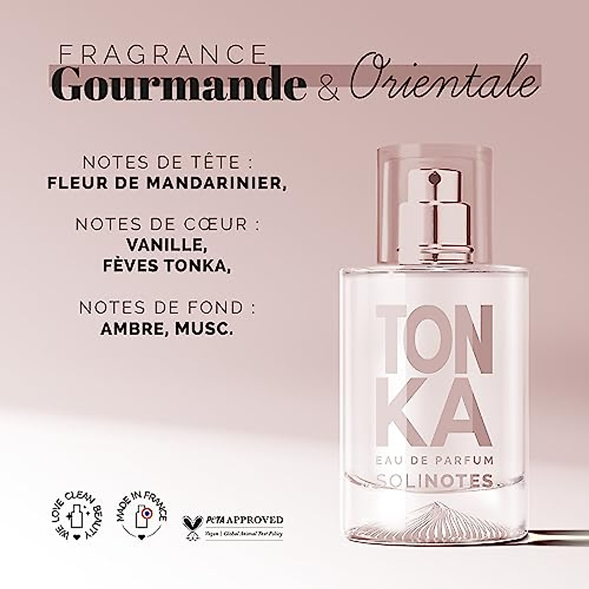 SOLINOTES Tonka Perfume for Women - Eau De Parfum | Delicate Floral and Soothing Scent - Made in France - Vegan - 1.7 fl.oz