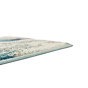 Unique Loom Positano Collection Coastal Modern Fish Light Blue Runner Rug (2' x 7')