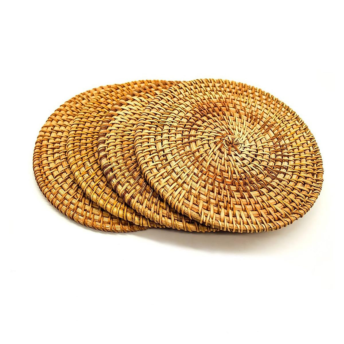 BEEHOMEE Trivets for Hot Dishes - Woven Rattan Trivets Hot Pads for Dinning Table,Kitchen Heat Resistant Straw Dish Coasters Placemats Pot Holder (7.87 Inch)