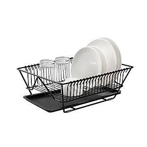JUNXIAN Dish Rack Household Dish Drying Rack Kitchen Countertop Utensil Organizer Storage Kitchen Dishware Storage Stand Dish Containers(A)