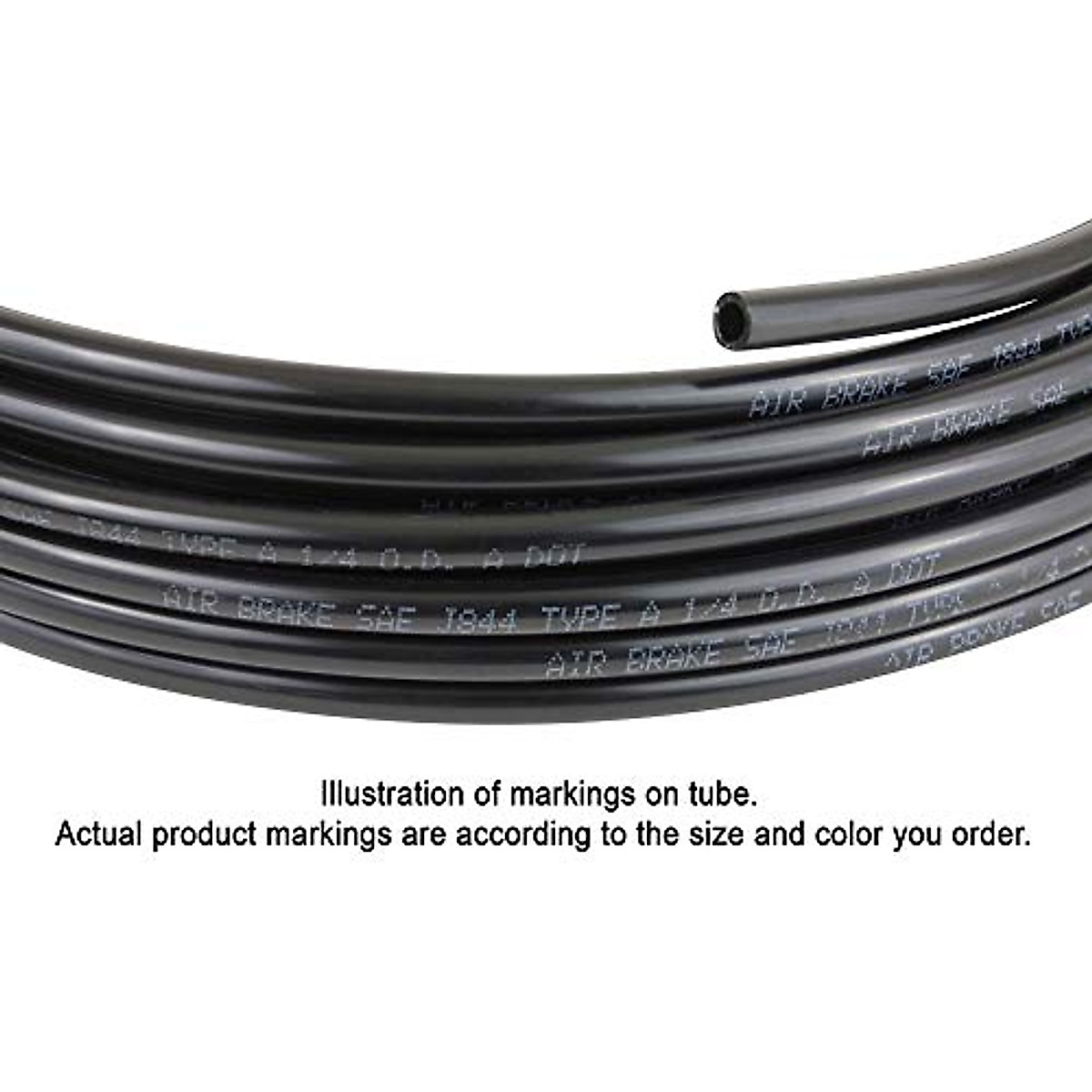 Mytee Products 5/8" OD x 50' Black SAE J844 Nylon Air Brake Tubing DOT Approved | Pneumatic Nylon Air Line Hose for Air Brake System