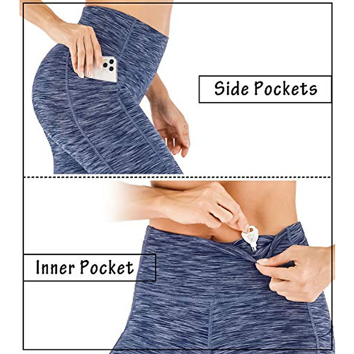 Heathyoga Leggings with Pockets for Women Tummy Control High Waist Yoga Pants with Pockets for Workout Athletic Leggings Ocean