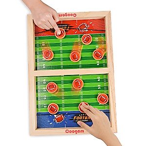 Coogam Fast Sling Puck Game, Wooden Sling Football Shot Board Game Large Table Interaction Speed Track Toy for Party Home Family Parents-Child Boys Girls Adult