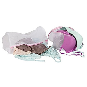 Sleek Intimates Bra and Lingerie Wash Bag Set, Mesh Laundry Bag, Travel Lingerie Bag Set