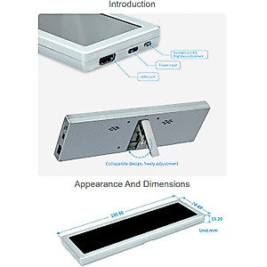 for All Raspberry Pi/AI Computer Jetson Nano/PC Windows 11/10 / 8.1/8 / 7, 8.8" IPS Side Monitor 480x1920 No Touch HDMI Display Port Built-in HiFi Speaker, with CNC Process Alloy Enclosure