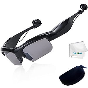 TOPEPOP Wireless Sunglasses Smart Glasses Music Sunglasses for Men Women Sport Outdoor Stereo Headphones Handsfree Headset Compatible with IOS iPhone Android Cell Phones Smartphones Tablets PC