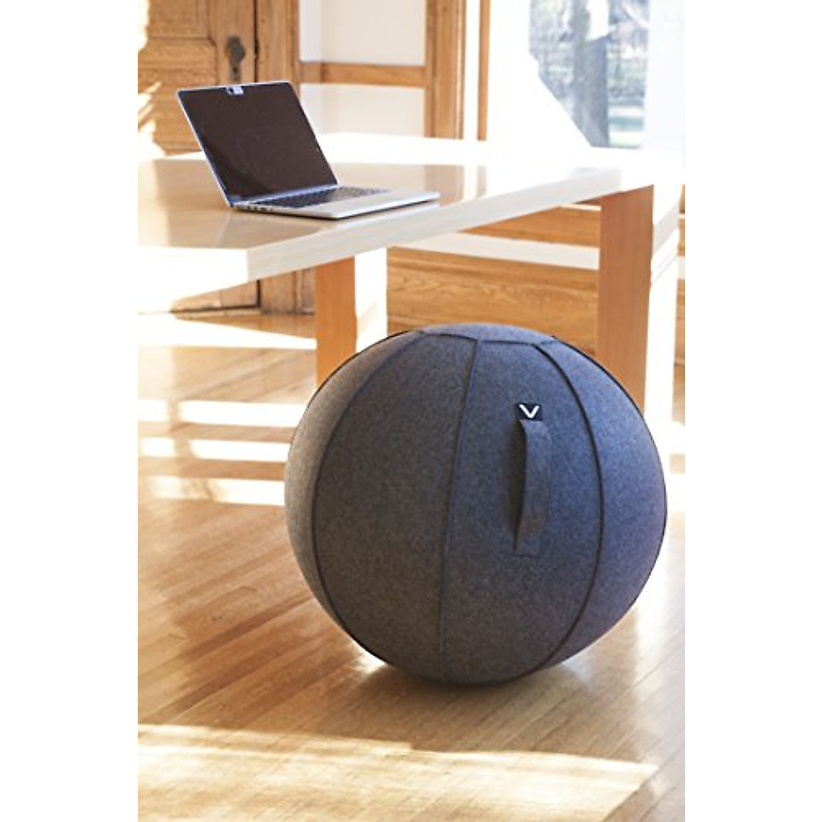 Vivora Luno Exercise Ball Chair, Canvas & Felt for Home Offices, Balance Training, Yoga Ball