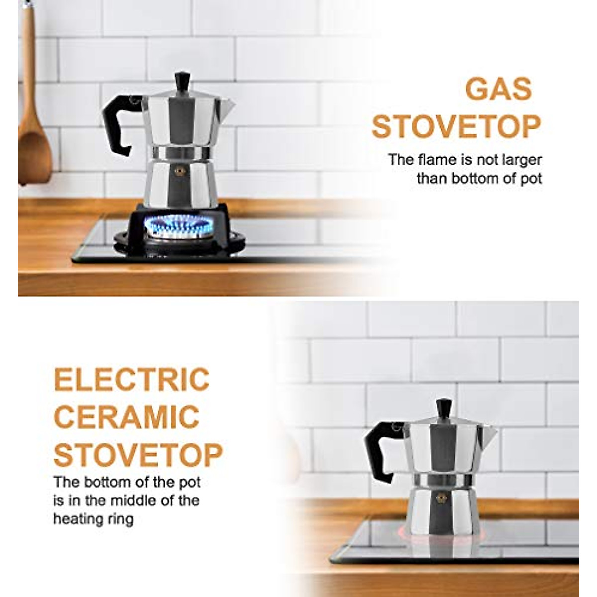 Mixpresso Aluminum Moka Stove Coffee Maker, Moka Pot Coffee Maker for Gas, Electric Stove Top, Classic Italian Coffee Maker, Espresso Maker Stovetop, Camping Pot 3 Espresso Cup 5 Oz