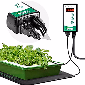 iPower PTHTPDCTRLV2HTPDM 6"x8" Reptile Heating Pad Under Tank Terrarium Heat Mat with Digital Thermostat Temperature Controller for Small Animals