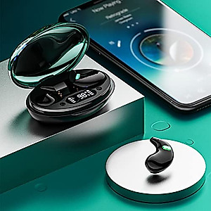 Bluetooth 5.2 Earphones Wireless Earbuds with Wireless Charging Case,with Earhooks Headset Built-in Mic for Sport,Clear Calls,Work,Music