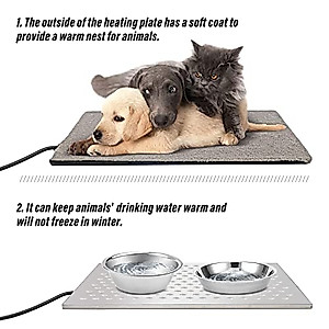 HHNIULI Pet Heating Heat Heater Pad Bed Plate 22" L x 17" W Adjustable Temperature 80-130 ℉ Chicken Coop Heater Indoor Outdoor Warmer Mat for Dogs Cats Pets Pig Chicken Rabbit Livestock
