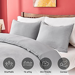 Ailemei Direct Duvet Cover King Size, Duvet Cover Gray Breathable and Soft in Boho Style, Shabby Chic Embroidery Duvet Cover Set for All Seasons 3 Pieces 104” x 90”(Gray)