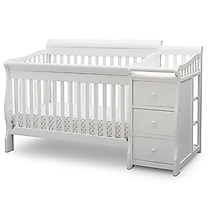 Delta Children Princeton Junction Convertible Crib N Changer, Bianca White