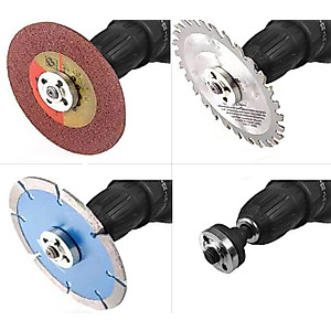 Hyamass 5 in 1 Electric Drill Conversion Angle Grinder Adapter Connecting Rod Kit with Wrench Variable Shaft Coupler Converter Tool,10mm Arbor Mandrel Adapter,Adapter Set for Most Small Angle Grinder